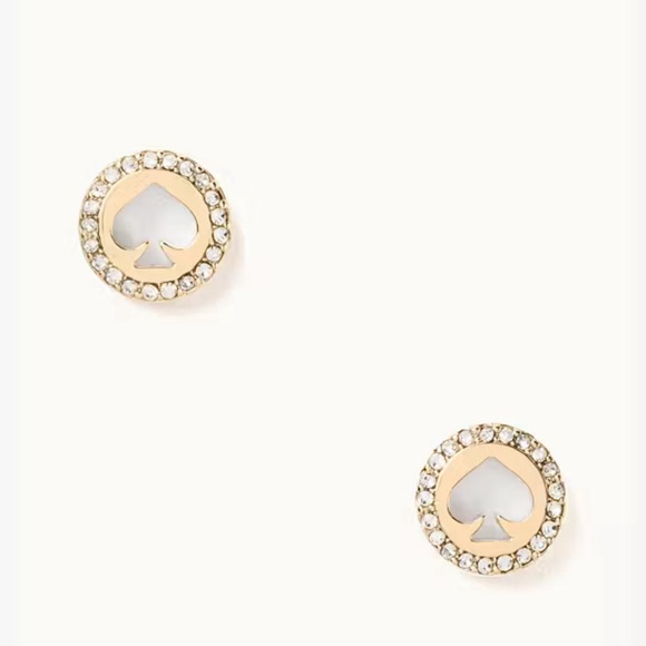 kate spade | Jewelry | Kate Spade Spot The Spade Pave Halo Spade Studs ...